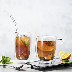 ZWILLING Sorrento 5-pc Bent Glass Straw Set - Clear