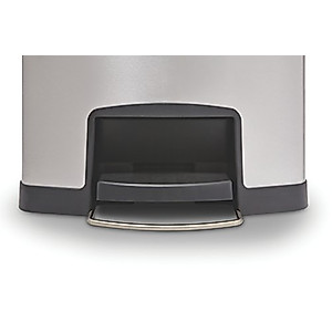 Rubbermaid Commercial Products Impressions Metal Step On Trash Can, Front Step, 13 GAL, Stainless Steel Black, Indoor for Hospitals/Office Spaces/Restaurants