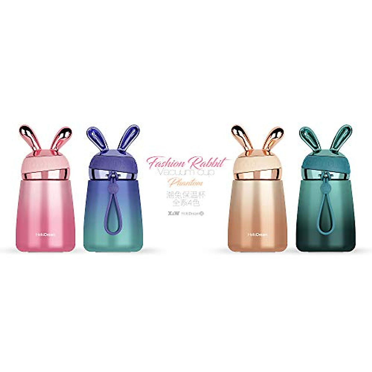 AINAAN Double Stainless Steel Vacuum Girl Thermos Coffee Cup Durable Leakproof BPA Free Travel Office School （Pink