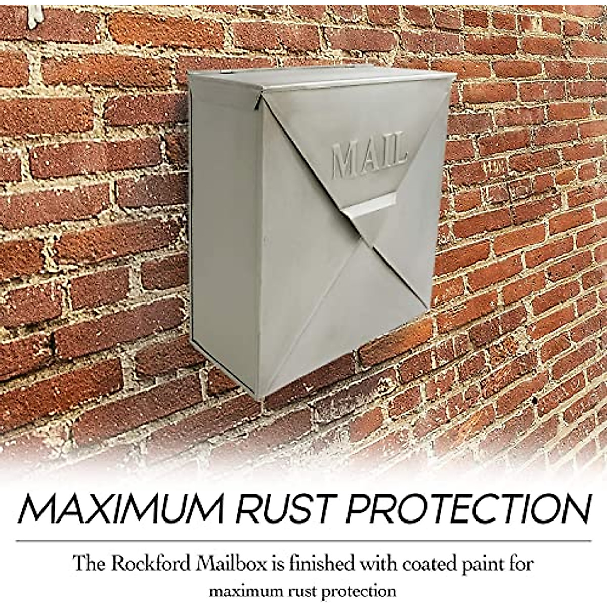 NACH Mailboxes for Outside Wall Mount, 10 x 10 x 4 inch Antique Silver Mail Boxes for House Outside, Waterproof Mailboxes for Outside - Chicago Style Mail Box