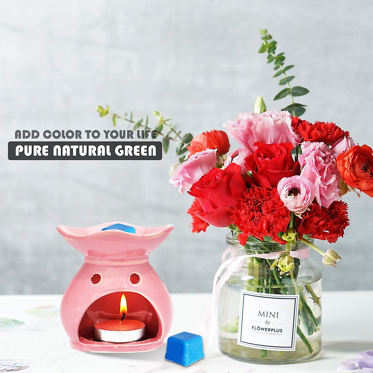 YIHAN Scented Wax Melts -Set of 8 (2.5 oz) Assorted Wax Warmer Cubes/Tarts - Jasmine, Rose, Bergamot, Fig, Vanilla, Lemon, Spring, Lavender