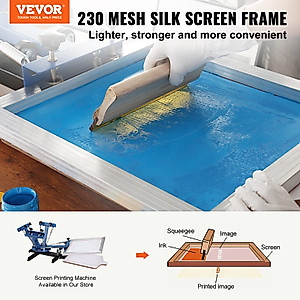 VEVOR Screen Printing Kit, 2 Pieces Aluminum Silk Screen Printing Frames, 20x24inch Silk Screen Printing Frame with 230 Count Mesh, High Tension Nylon Mesh and Sealing Tape for T-Shirts DIY Printing