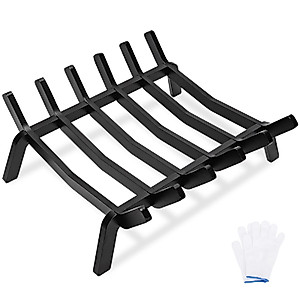 Fireplace Grate 14in Heavy Duty, Fireplace Wood holder for Inside Fireplace, Fireplace Log Holder, Small Fire Grate, Fireplace Accessories, Chimney Hearth Indoor, 5 Bars Fire Pit Grate for Outdoor