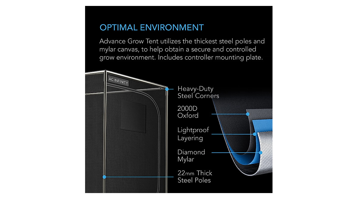AC Infinity 3x3 Grow Tent Kit - Smart Indoor Gardening