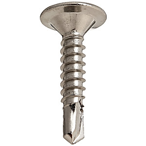 Small Parts 1016KWTF188 18-8 Stainless Steel Self-Drilling Screw, Plain Finish, Wafer Head, Star Drive, #3 Drill Point, #10-16 Thread Size, 1" Length (Pack of 25)