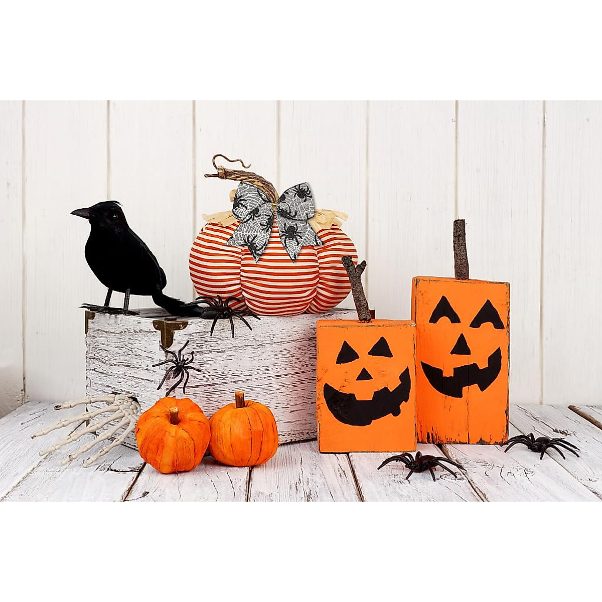 Hying 2 Rolls Halloween Ribbon for Wreath Bows Wrapping Gifts, Black Purple Spider Ribbons for Gift Wrapping Halloween Party Decoration DIY Crafts 2.5" X 10 Yards Spider Web Ghost Wired Edge Ribbon