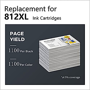 LemeroSuperx 812XL Remanufactured Ink Cartridge Replacement for Epson 812XL 812 Combo Pack, Work for Workforce pro WF-7820, WF-7840, (4 Pack)