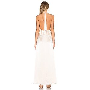 Jill Jill Stuart Ruffle Halter Gown, Champagne, 6