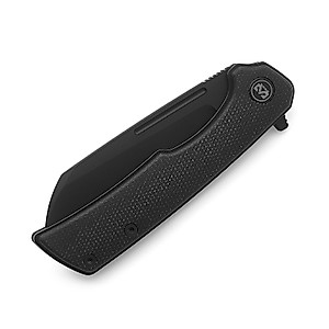 Miguron Knives M Malory Flipper Folding Knife 3.5" Black PVD 14C28N Blade Black Micarta Handle Outdoor Camping Hiking Pocket Knife MGR-809MBK