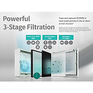 Coway Airmega 150 Air Purifier Replacement Filter Set, Green True HEPA and Active Carbon Filter, AP-1019C-FP