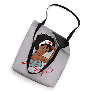 Womens Black Strong Nurse Afro Love Melanin African American Tote Bag