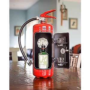 REML Fire Extinguisher Mini Bar,Novelty Fire Extinguisher,Mini Bar Collector,Cave Weird Gift,Handmade Metal Mini Bar Gift for Firefighters for Whiskey Lovers,Jar Bar Set,My Cave,My Rules,Gift Set