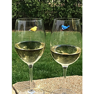 Simply Charmed Bird Wine Glass Charms - Magnetic Drink Markers to Identify All Your Glassware - Set of 6 Cocktail Charms