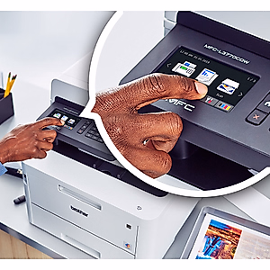 Brother MFC-L3770CDW Compact Wireless Digital Color All-in-One Printer with NFC, 3.7” Color Touchscreen, Automatic Document Feeder, Wireless and Duplex Printing and Scanning