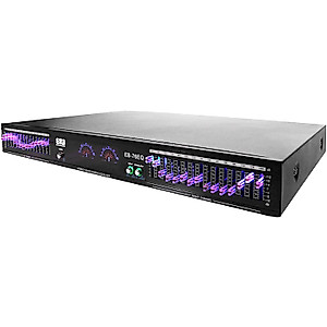 EMB EQ76 19'' Rack Mount Dual 15 Band 4 Input Stereo Graphic Equalizer Pro DJ with 2 RCA line input and output, Removable Rack Mount Brackets and 110V/220V Switchable Power Source
