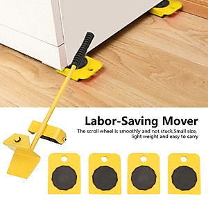 Furniture Lifter Tool, 150kg Bearing ABS Plastic Smoothing Wheel Increase Friction Furniture Transport Set for Heavy Objects