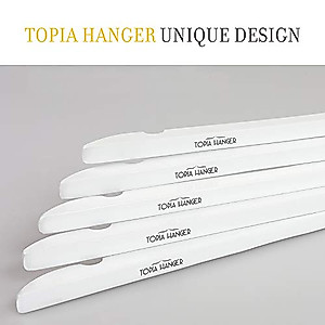 TOPIA HANGER White Wood Bridal Dress Hangers, Premium Wooden Shirt Hangers 10 Pack, 360° White Hook- Smooth Finish- Extra Smoothly Cut Notches (White *10)-CT06W