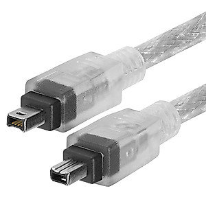 Cmple - 15FT FireWire Cable 4 Pin to 4 Pin Male to Male iLink DV Cable Firewire 400 IEEE 1394 Cord for Computer Laptop PC to JVC Sony Camcorder - 15 Feet Clear