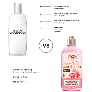 WOW Skin Science Himalayan Rose Hair Conditioner for Dry Damaged Hair - Hydrating Hair Repair (Conditioner 16.9 Fl Oz (Pack of 1))