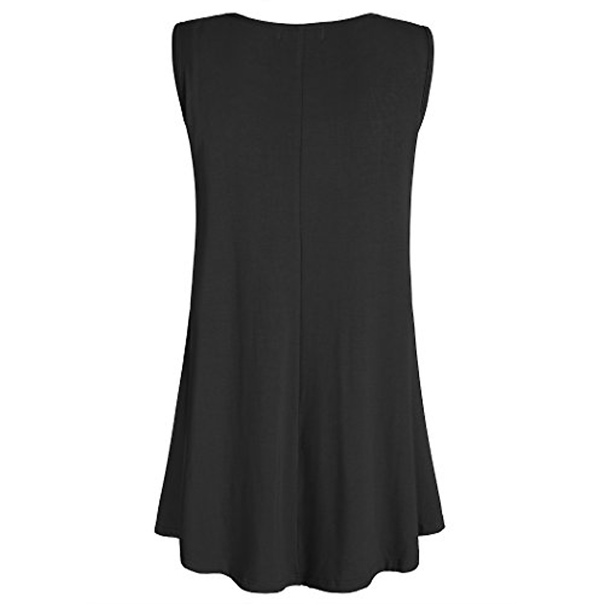 Esenchel Women's Flowy Sleeveless Tunic Top for Leggings 2X Black