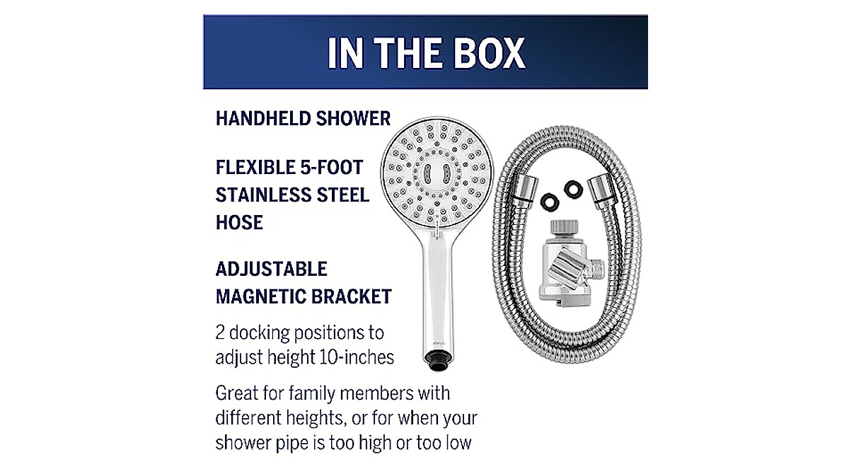 Waterpik Magnetic Shower Head - Adjustable, 8 Spray Modes