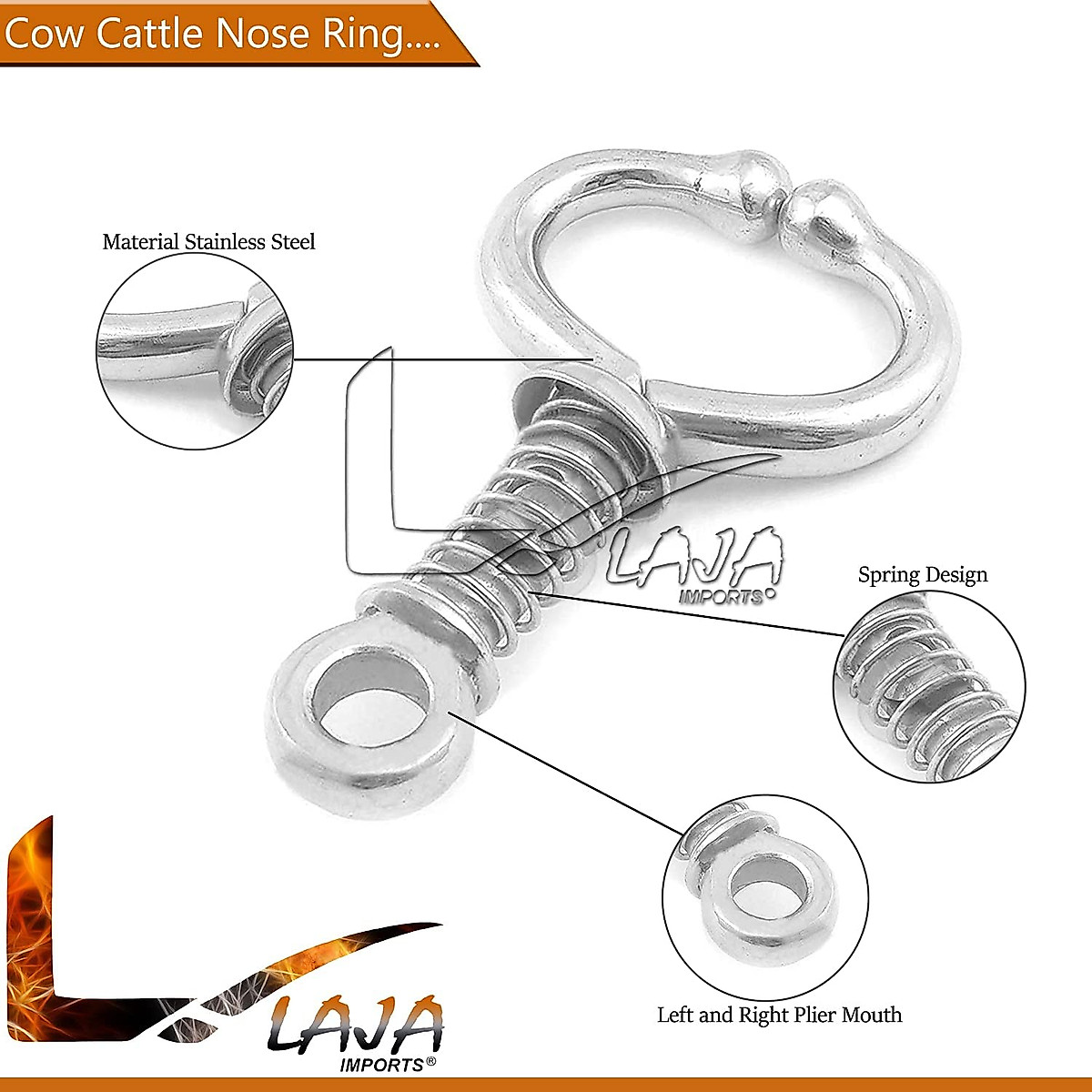 LAJA Imports Nose Pliers Cattle. Ring Clamp Traction Cattle Ring. The bulls. Cow. Ring