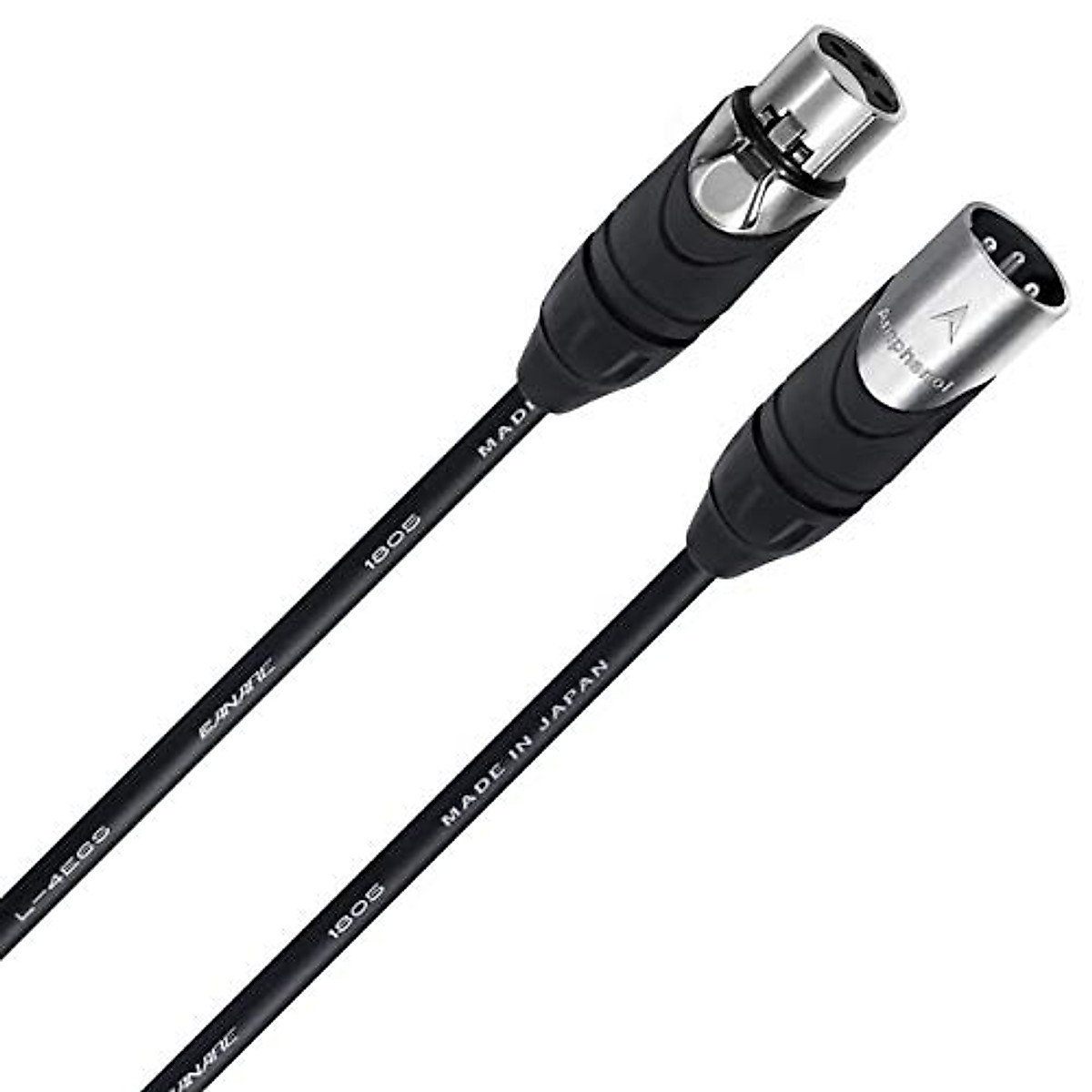 WORLDS BEST CABLES 2 Units - 2 Foot - Canare L-4E6S, Star Quad Balanced Male to Female Microphone Cables with Amphenol AX3M & AX3F Silver XLR Connectors - Custom Made