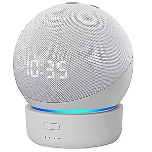 GGMM D4 Battery Base for Dot4th Generation, Portable Battery Base, Dot4 Battery Stand, Up to 7 Hours Playtime, White (Not Work with Dot5)