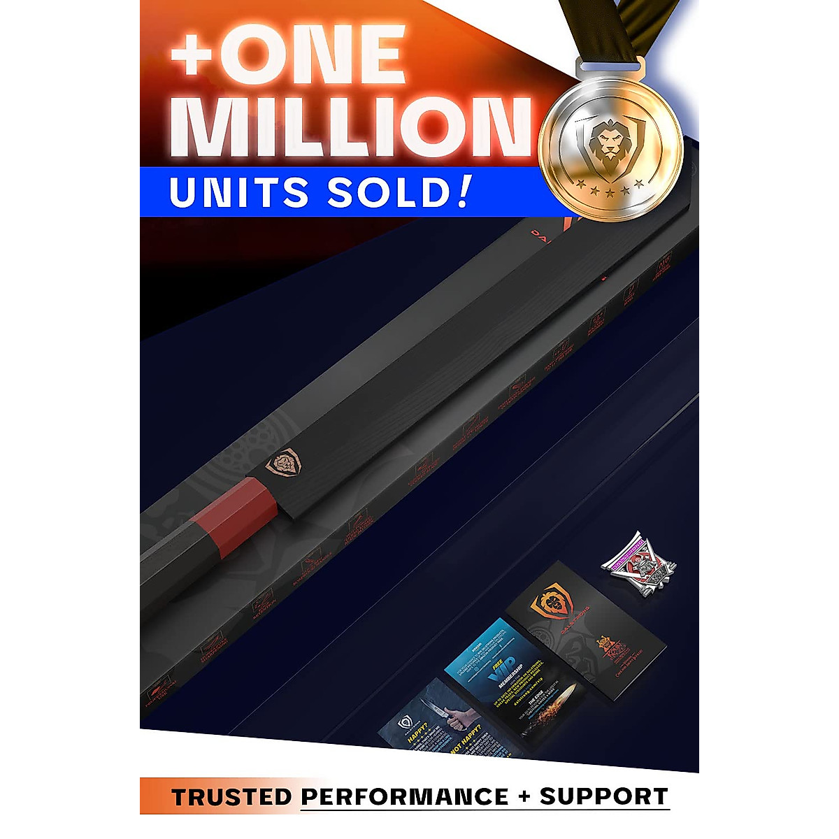 Dalstrong Slicing Tuna Knife - 17 inch Single Bevel Blade - RONIN Series - Japanese AUS-10V Damascus Kitchen Knife - Razor Sharp - Slicer - Red Rosewood Handle - w/Sheath