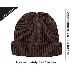 KBW-507 BRN Ribbed Knit Tie Dye Cuffed Beanie Thick Winter Ski Hat Skully Winter Warm Mens Womens Unisex