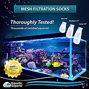 Aquarium Mesh Filter Socks - 4 Inch Ring, 200 Micron, Custom Made, Made in The USA (4" x 8" - 2 Pack)