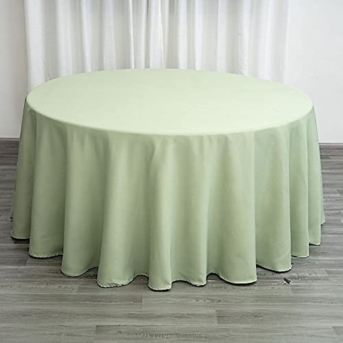 Balsa Circle 132 inch Sage Green Round Polyester Tablecloth Fabric Table Cover Linens - for Wedding Party Banquet Reception Events Kitchen Dining