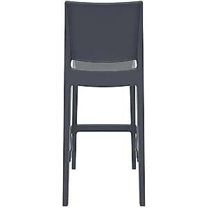 Pemberly Row 29.5" Resin Barstool in Dark Gray Finish - Set of 2