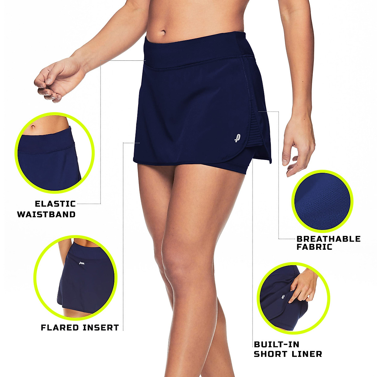 PENN Women's Spike Athletic Mini Skort for Performance Training Tennis Golf & Running - Medieval Blue, Large