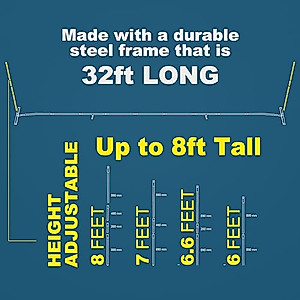 Freestanding Indoor/Outdoor Volleyball Net (32 Feet)