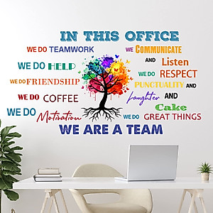 Office Inspirational Wall Decals Office Wall Decor for Office Quotes Positive Sayings Peel and Stick Office Stickers Motivational Teamwork Wall Decals Company Art We are A Team Gift (Elegant Style)