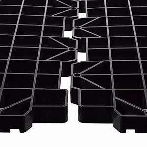 USA SEALING Attic Dek Flooring Storage System, Walking Deck Pallet Boards for Attic, Easy Installation Floor System for Garage, Roof and More, 4 Panels Included - Black