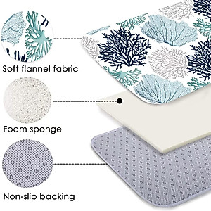 Coastal Runner Rug for Hallway 2x6 Beach Ocean Themed Throw Rug Teal Blue Area Rug Nautical Hallway Rugs Non-Slip Floor Carpet for Bedroom Laundry Room Doormat Entrance Door Mat Washable Kitchen Rugs