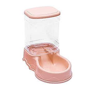 Fenteer Automatic Pet Feeder Small Medium Large Pet Food Feeder Waterer Water Dispenser for Dogs Cats Animals - Pink Food Feeder