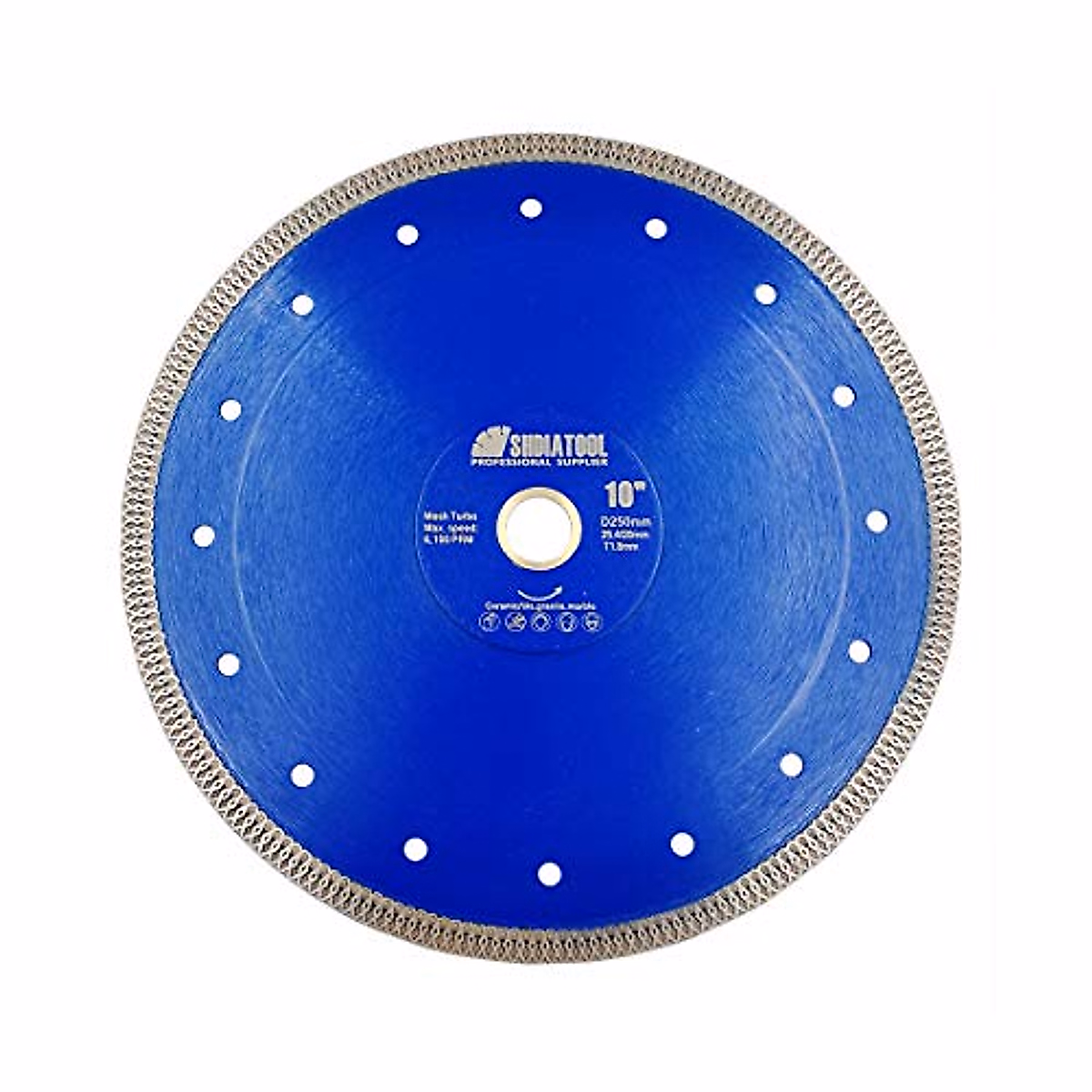 SHDIATOOL 10 Inch Diamond Saw Blade Cutting Disc for Porcelain Tile Ceramic Granite Marble Brick