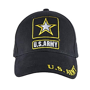 US Army Hat for Men and Women, Officially Licensed Product, Adjustable Strap Baseball Cap - US Army Embroidered Baseball Cap Beautifully Stitched Lettering on The Front and Back (Black)