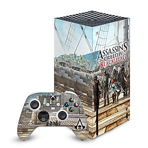 Head Case Designs Officially Licensed Assassin's Creed Group Key Art Black Flag Graphics Matte Vinyl Sticker Gaming Skin Decal Cover Compatible with Xbox Series X Console and Controller Bundle