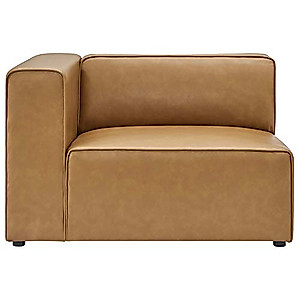 Modway Mingle Vegan Leather 3-Piece Sectional Sofa, Tan