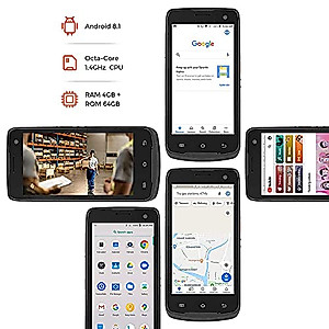 MUNBYN Android Barcode Scanner Pistol Grip Handheld Mobile Computer, 2D QR PDF417 Zebra 4710 Scanner, 4+64B Memory Qualcomm CPU, Wi-Fi, NFC 4G, IP67 Rugged Data Collector Warehouse for Enterprise WMS