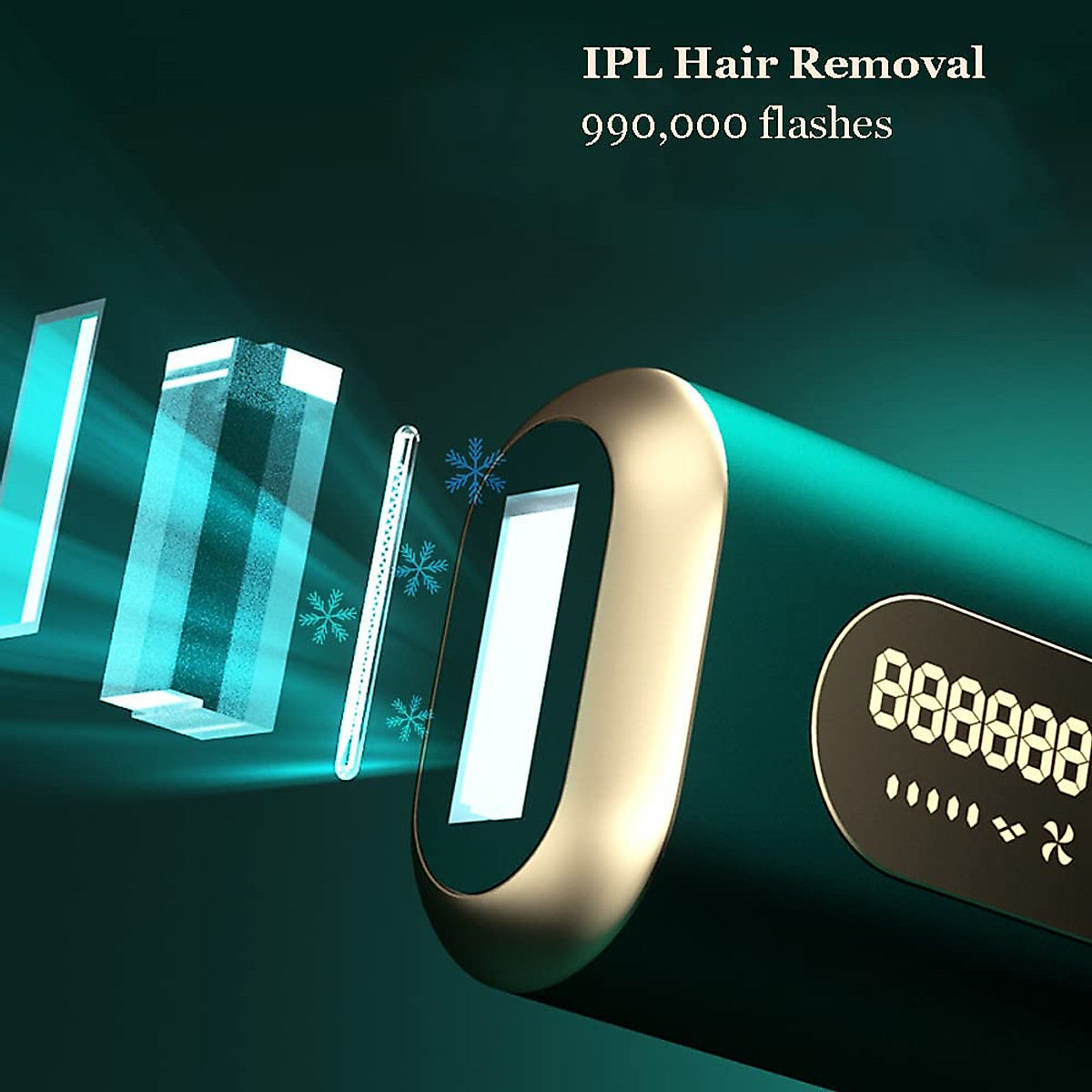 FENCY Laser Hair Removal Device for Women and Men, Cooling System, 5 Energy Levels and 990,000 Flashes, at-Home Permanent Painless IPL Hair Remover for Armpits Legs Facial Whole Body