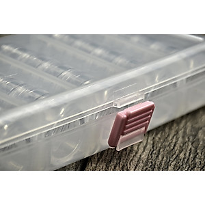 SE 25-in-1 Round Containers Inside a Plastic Storage Box with Stackable Screw-On Lids, 7/8" x 1-1/8", Clear - 87134DB