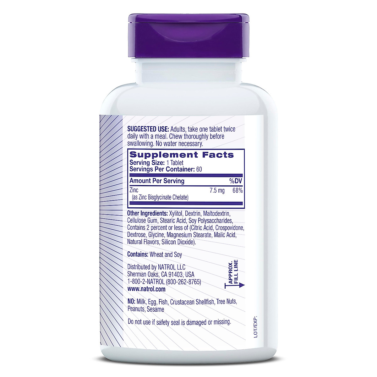 Natrol High Absorption Zinc 7.5 mg per Serving, Dietary Supplement for Immune Health, Chewable Tablets for Adults, 60 Zinc Tablets, 60 Day Supply