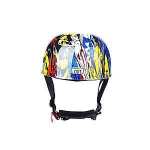 WYFDC DOT Approved - Retro Baseball Style Cap Motorcycle Helmet Unisex-Adult - for Bike Cruiser Chopper Moped Scooter (X-Large, Painting), Black