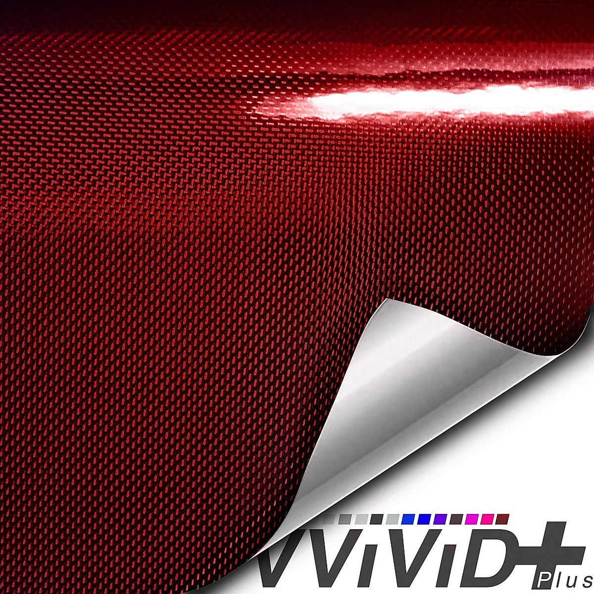 VViViD+ Holographic Weave High-Gloss Vinyl Car Wrap (1ft x 5ft, Red)