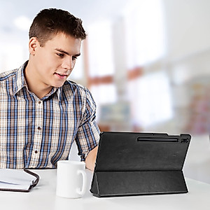 ProCase Cover for Galaxy Tab S8 Ultra Case 14.6 Inch 2022 Model X900 X906, Tri-fold Slim Case Folio PU Leather Protective Standing Cover for 14.6 Galaxy Tab S8 Ultra Tablet -Black